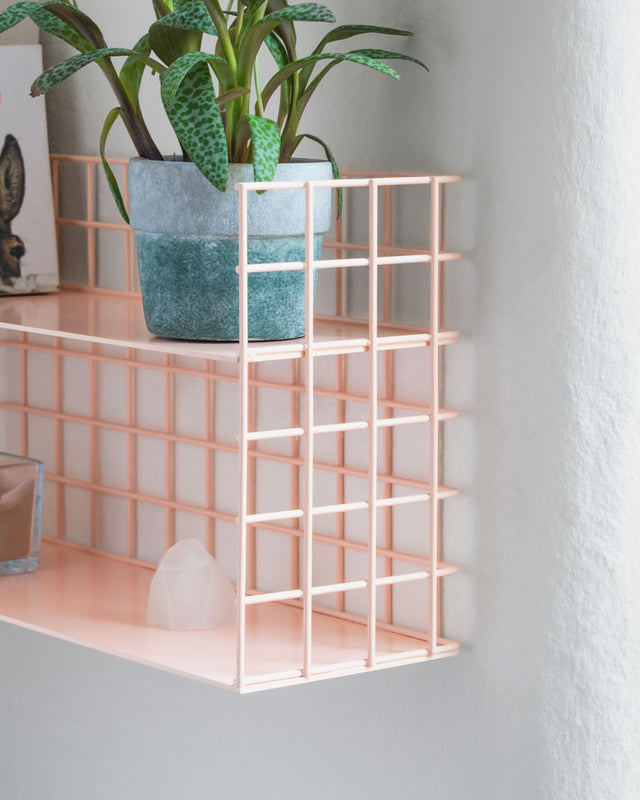 Cady Wall – vertical steel wall shelf with wire mesh – Superlife