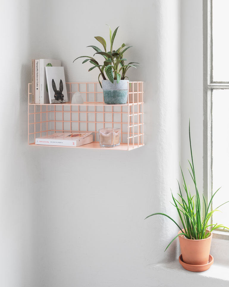 Cady Wall – vertical steel wall shelf with wire mesh – Superlife