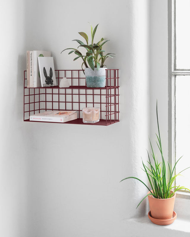 Cady Wall – vertical steel wall shelf with wire mesh – Superlife